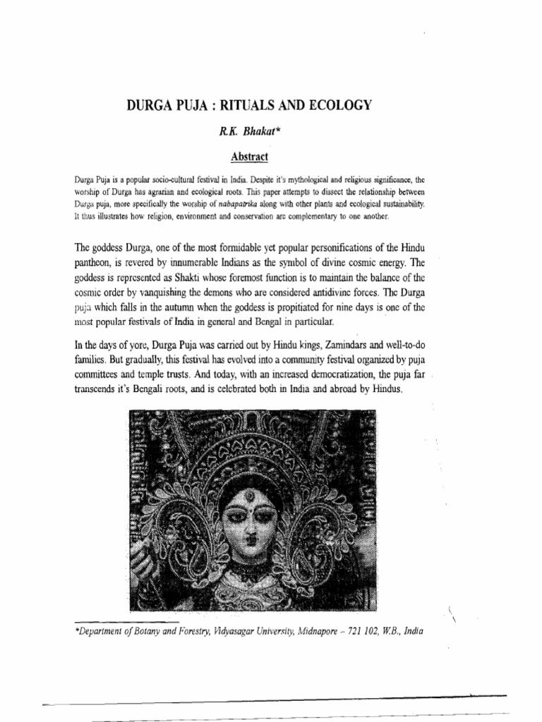 Bhakat Durga Puja Rituals and Ecology | PDF | Devi