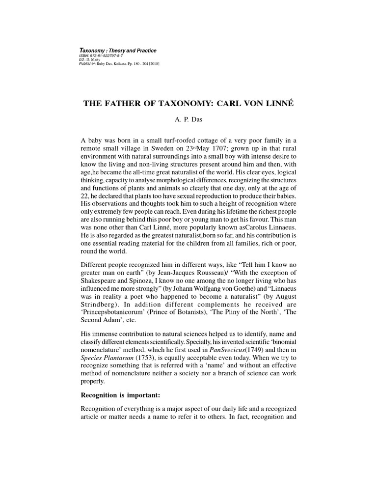 Father of Taxonomy | PDF | Celsius | Taxonomy (Biology)