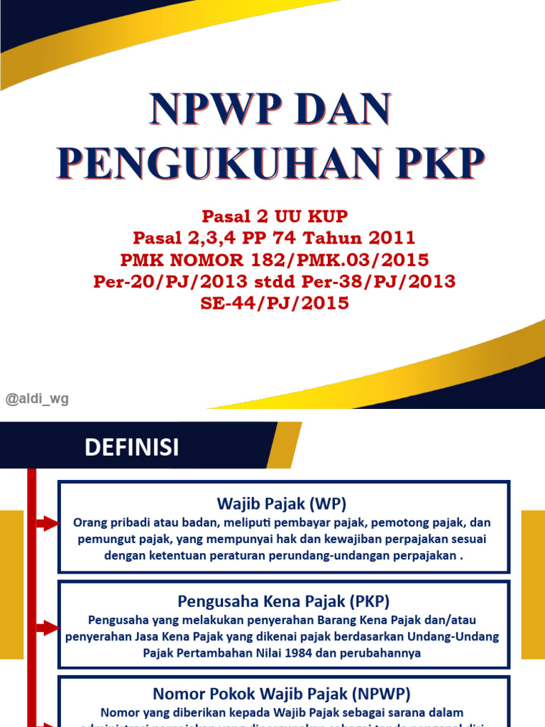 NPWP - Pengukuhan PKP | PDF | Pengelolaan Keuangan & Uang | Hukum