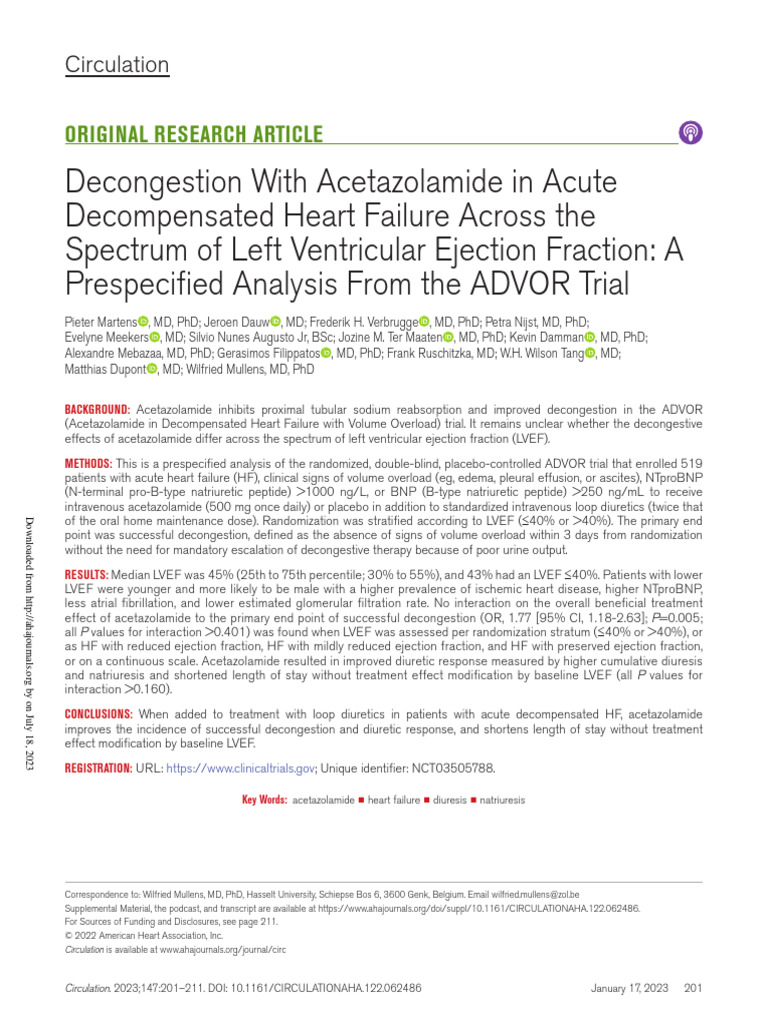 ADVOR Analisis Posterior | PDF | Heart Failure | Ejection Fraction