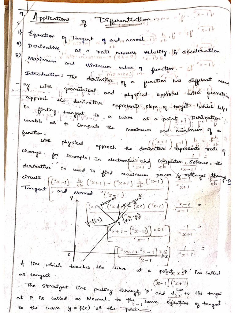 Applications Of Differentiation Pdf
