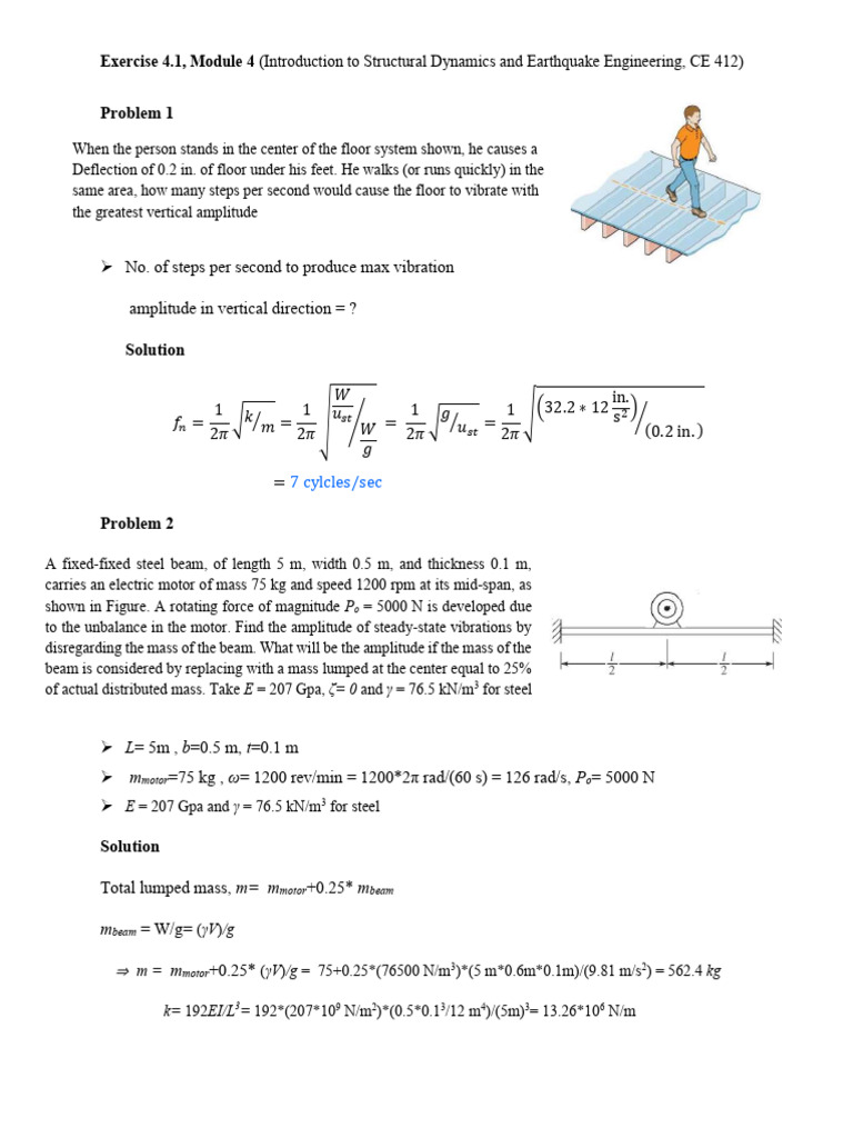 Module 4 (Solution To Exccercise 4.1) | PDF | Resonance | Mechanics