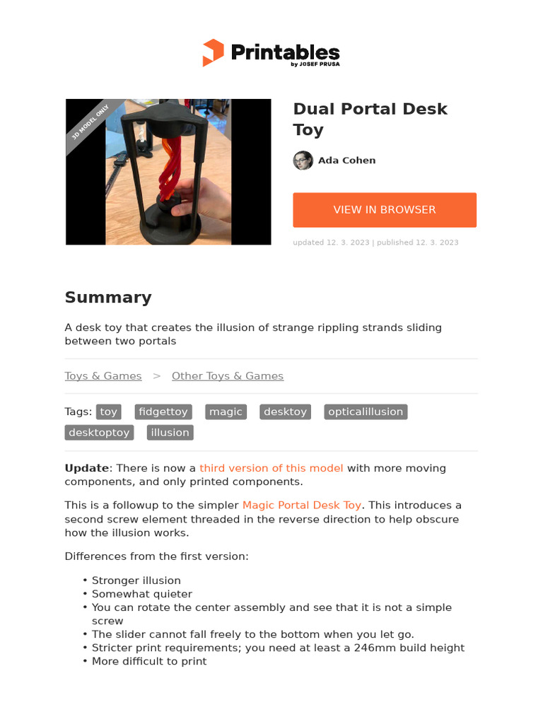 Dual Portal Desk Toy | PDF | Screw | Creative Commons License