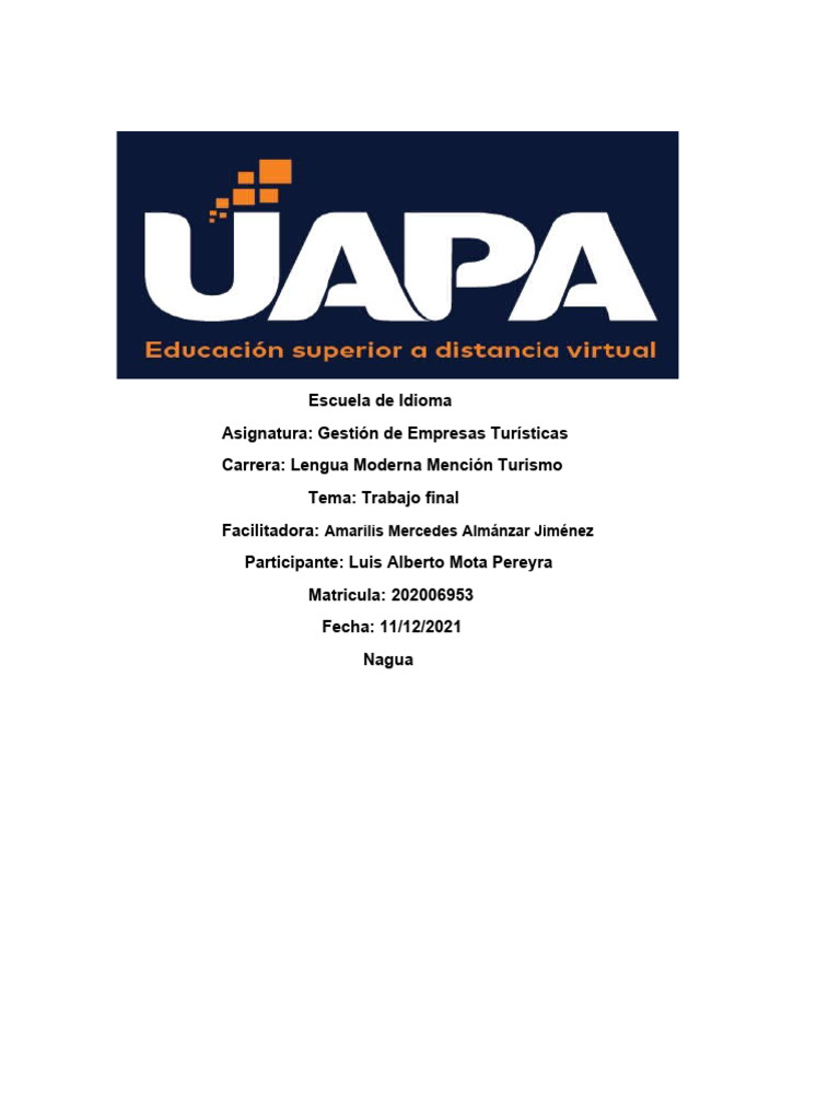 Trabajo Final de Gestión | PDF | Turismo | Business