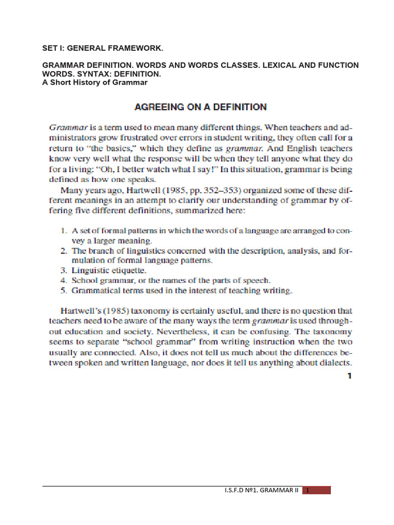 Set 1-Grammar Ii - Part 1 | PDF | Part Of Speech | Word