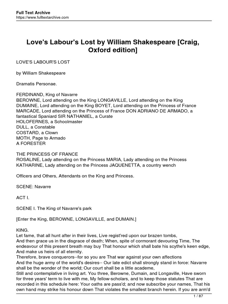 Love S Labour S Lost | PDF