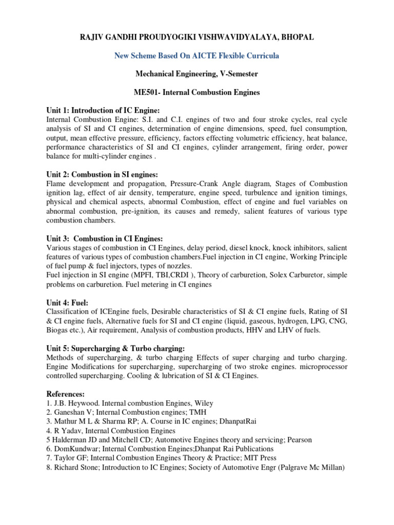 RGPV Syllabus 5th Sem | Download Free PDF | Damping | Fuel Injection RGPV Syllabus 5th Sem | Download Free PDF | Damping | Fuel Injection