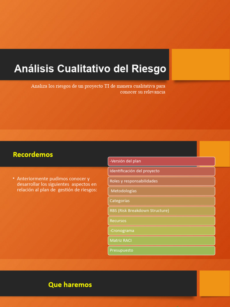 2 2 1 PPT Analisis Cualitativo Del Riesgo PDF | PDF | Riesgo | Presupuesto