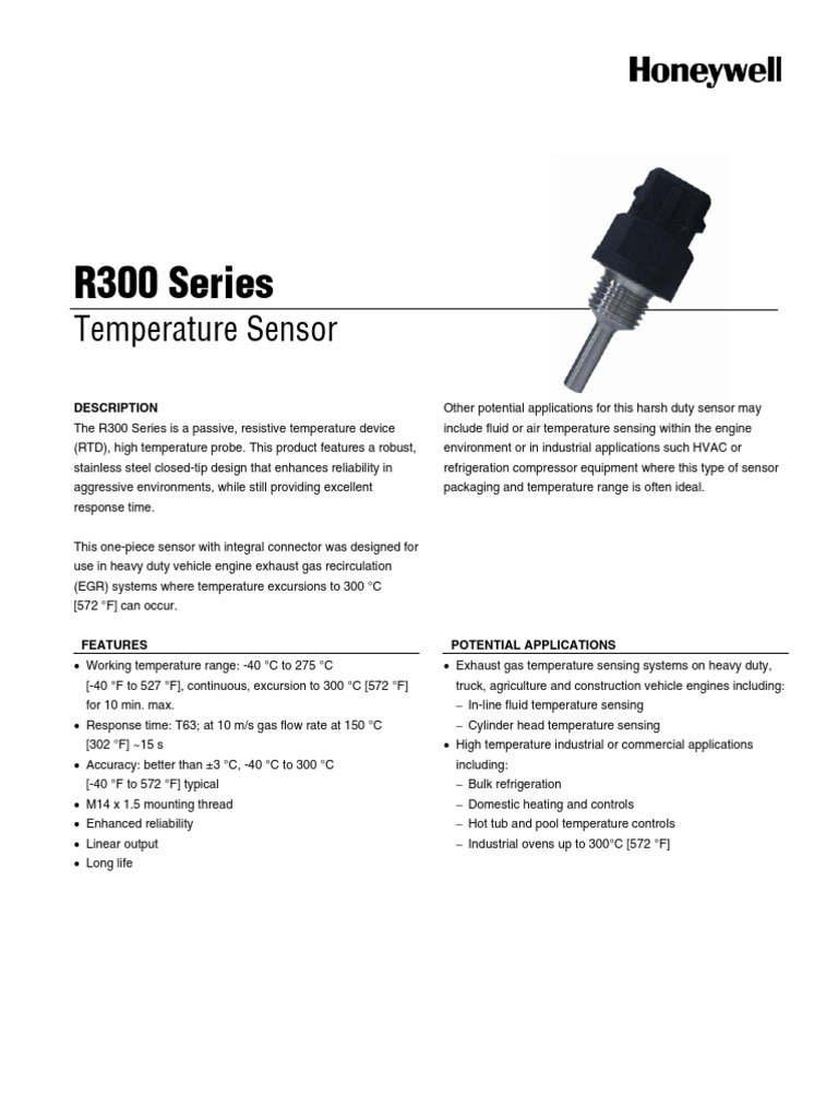 R300 Sensor de temperaturas | PDF | Electrical Connector | Sensor