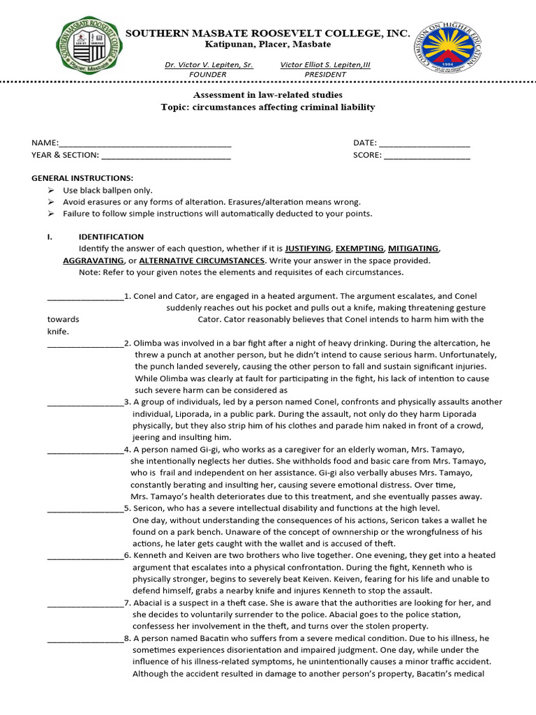 Assessment in Lrs | PDF | Robbery | Assault