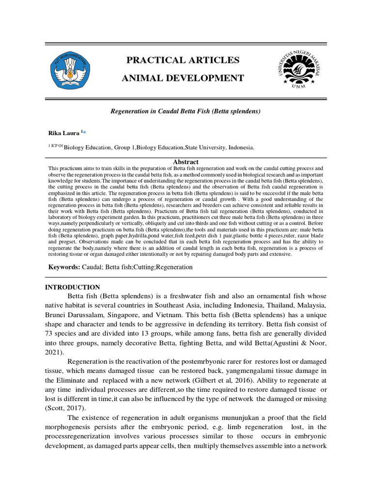 Artikel Regenerasi Perwan | PDF | Regeneration (Biology) | Wound Healing