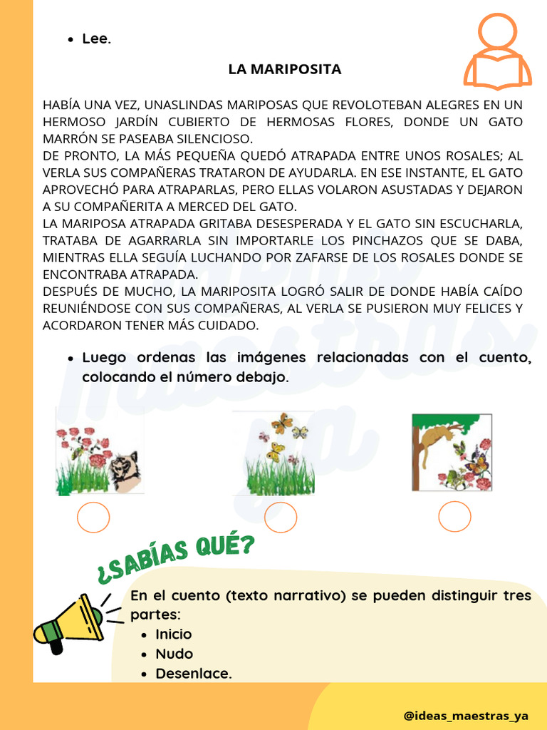 Lectura de Cuento Corto - Primer Ciclo - Ideasmaestrasya | PDF ...