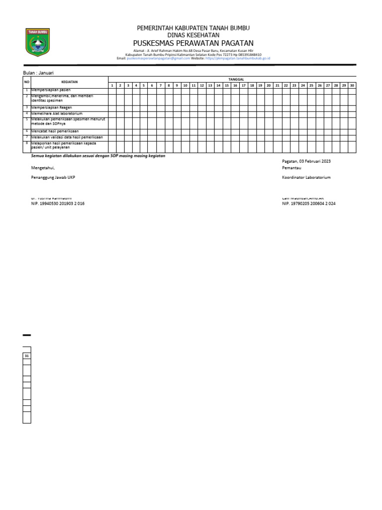BUKTI Pelaksanaan Pmi | PDF