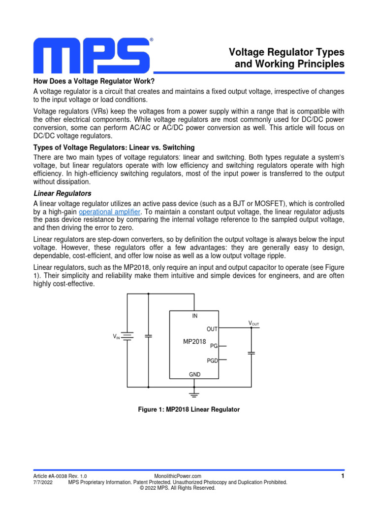 2020 SEO Voltage Regulator Types and Working Principles r1.0 | PDF ...