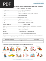 Grade 4 Present Continuous Exercises | PDF | Linguistics | Grammar