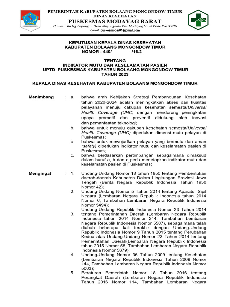 DRAFT - INDIKATOR MUTU DAN KP PKM 2023 A | PDF