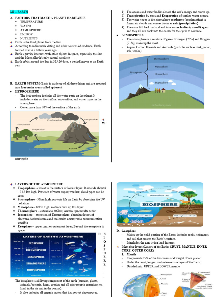 Earth Science M1-6 | PDF | Rock (Geology) | Atmosphere