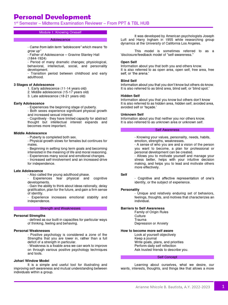 Personal Development | PDF | Emotions | Stress (Biology)