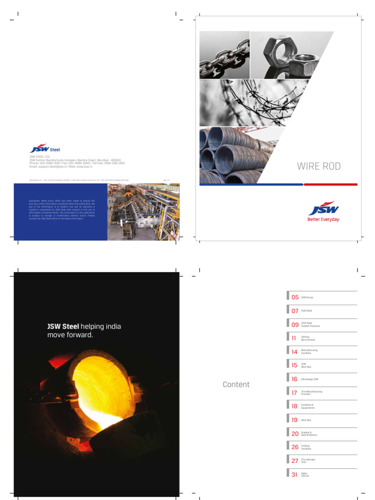 JSW Wirerod Brochure | PDF | Steel | Steel Mill