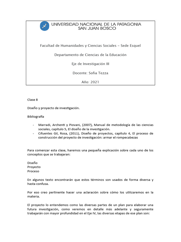 Clase 8 Eje Iii 2021 Pdf Diseño Metodología