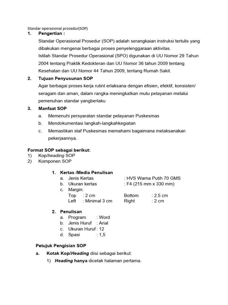 Format Sop | PDF