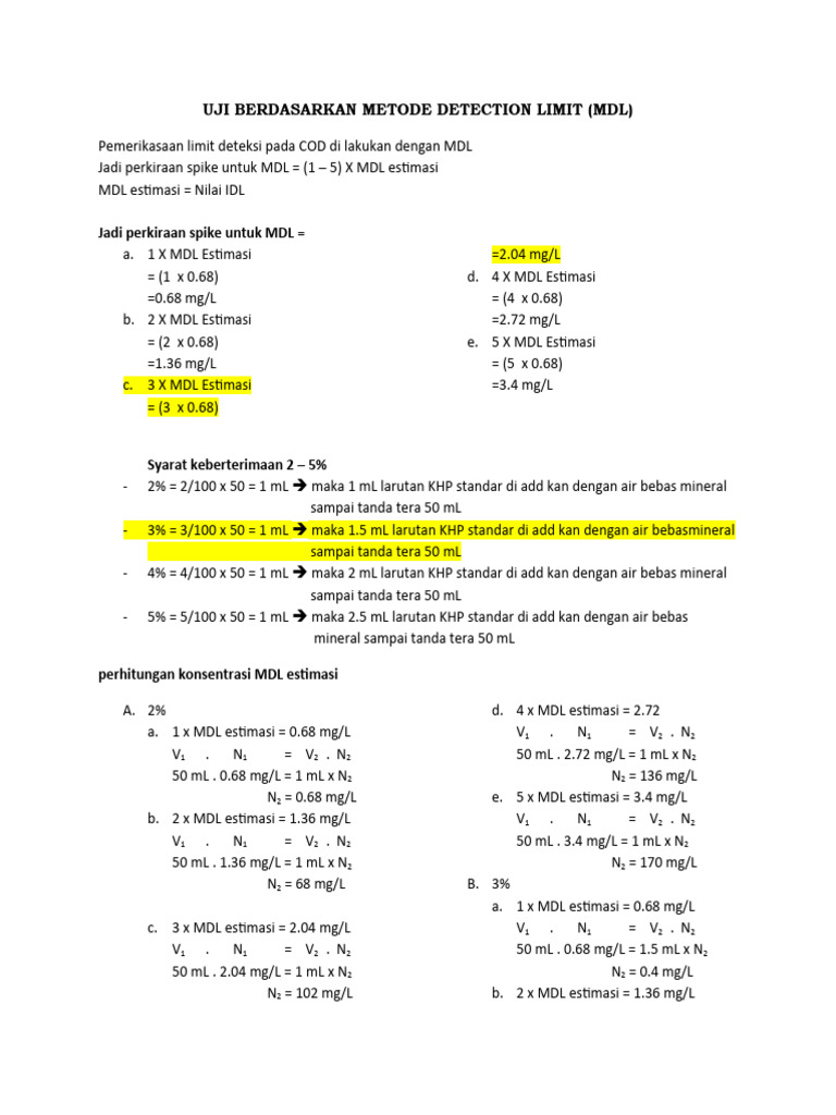 Perhitungan MDL | PDF | Analytical Chemistry | Metrology
