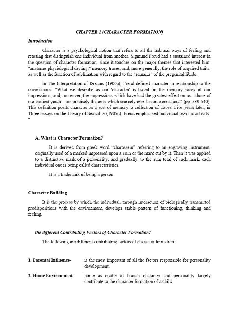 Character Module | PDF | Sigmund Freud | Psychology