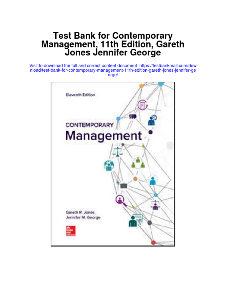 Test Bank for Contemporary Management 11th Edition Gareth Jones ...