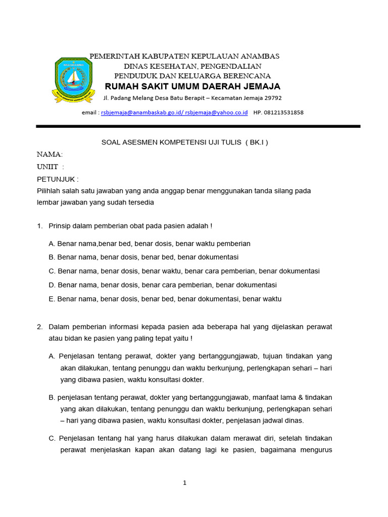 Kumpulan Soal Rsud Bidan Ven | PDF | Kesehatan Holistik