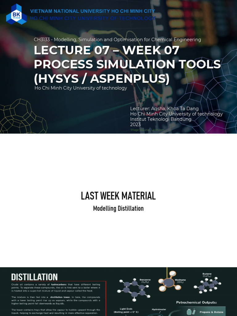 CH3133 - Week 07 - Aqsha - Khoa - Updated | PDF | Distillation | Simulation