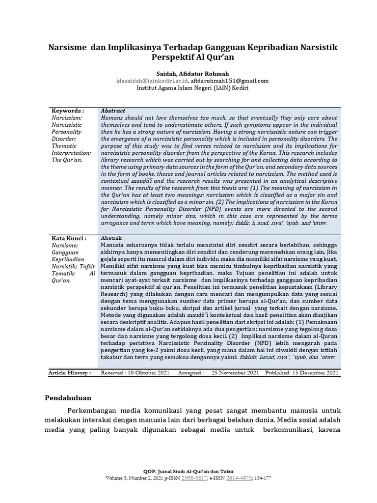 Fix.251-266 Narsisme | PDF | Quran | Islam