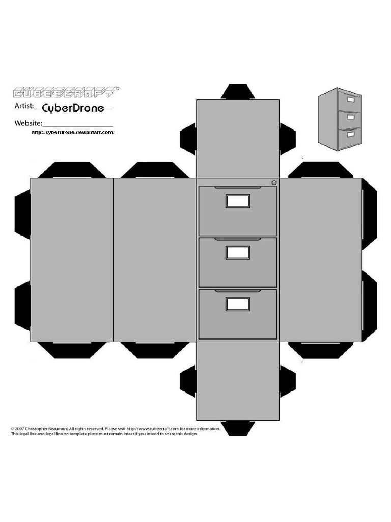 Filing Cabinet Paper Toy Paper Craft | PDF