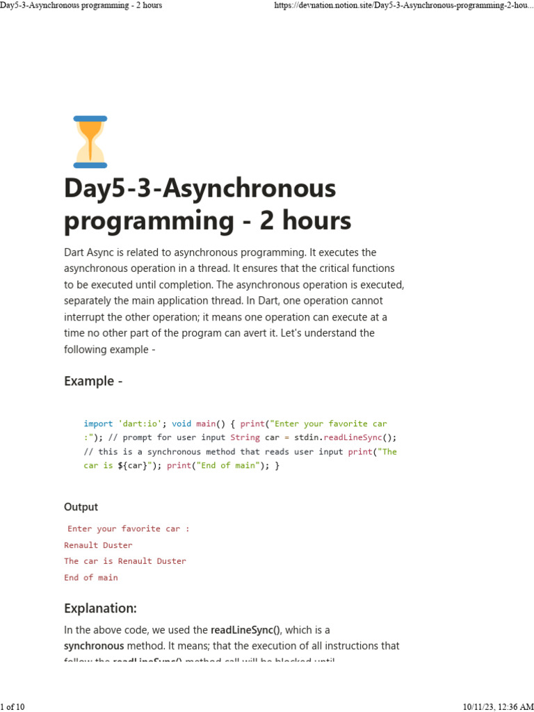 Dart Asynchronous Programming Basics | PDF | Input/Output | Web Server