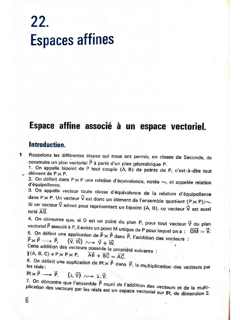 Espace Affine | PDF