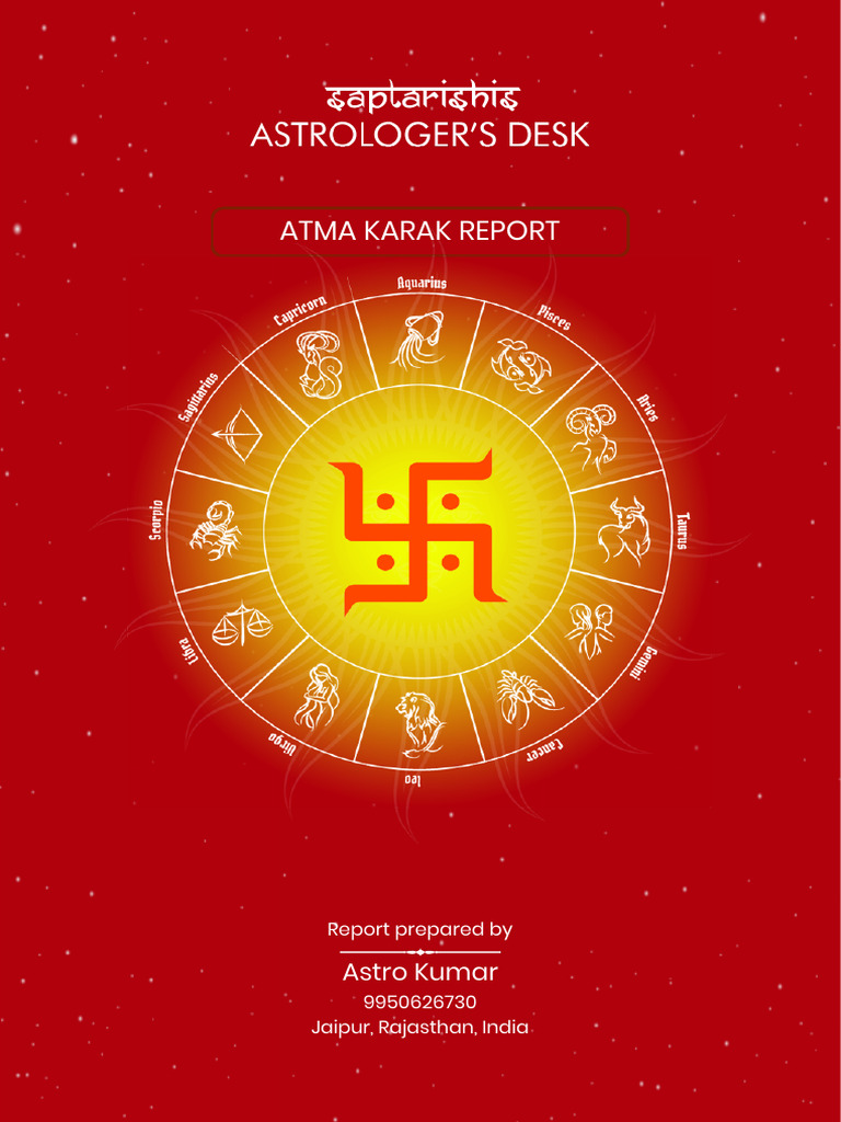 Atmakarakreportsample | PDF | Planets In Astrology | Technical Factors Of Astrology