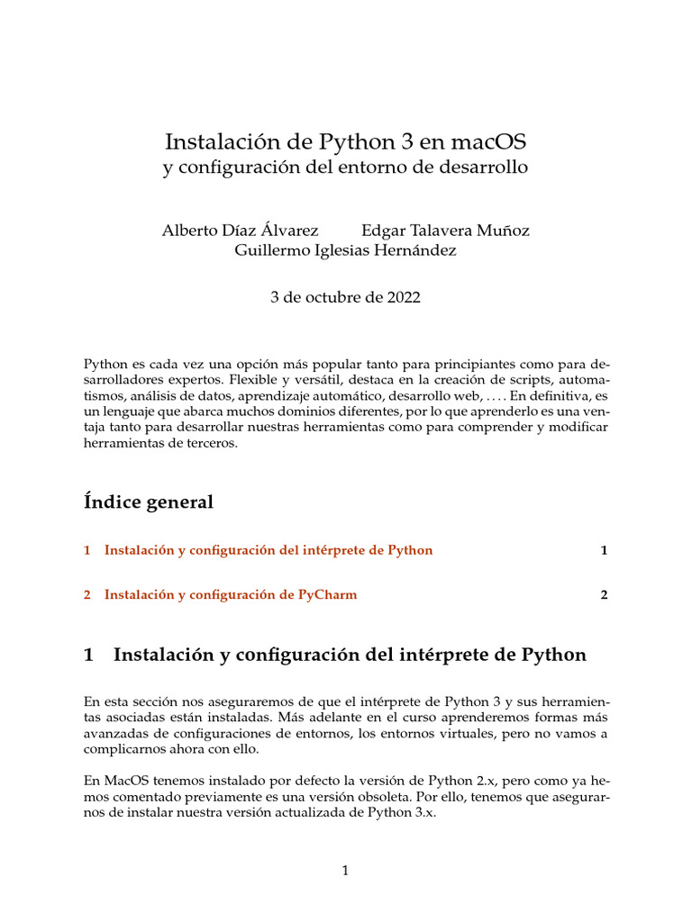 Guia Instalacion Python macOS | PDF | Entorno de desarrollo integrado ...