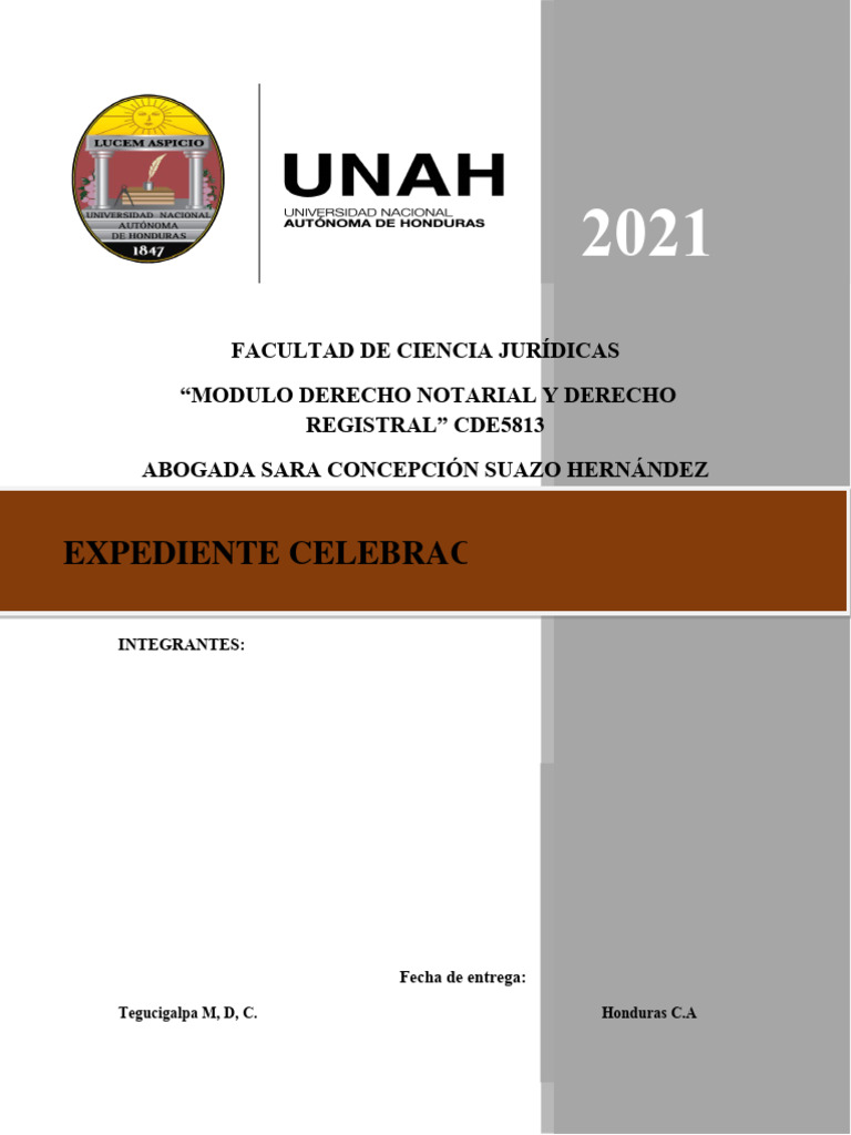 Expediente Celebración de Matrimonio | PDF | Honduras | Matrimonio