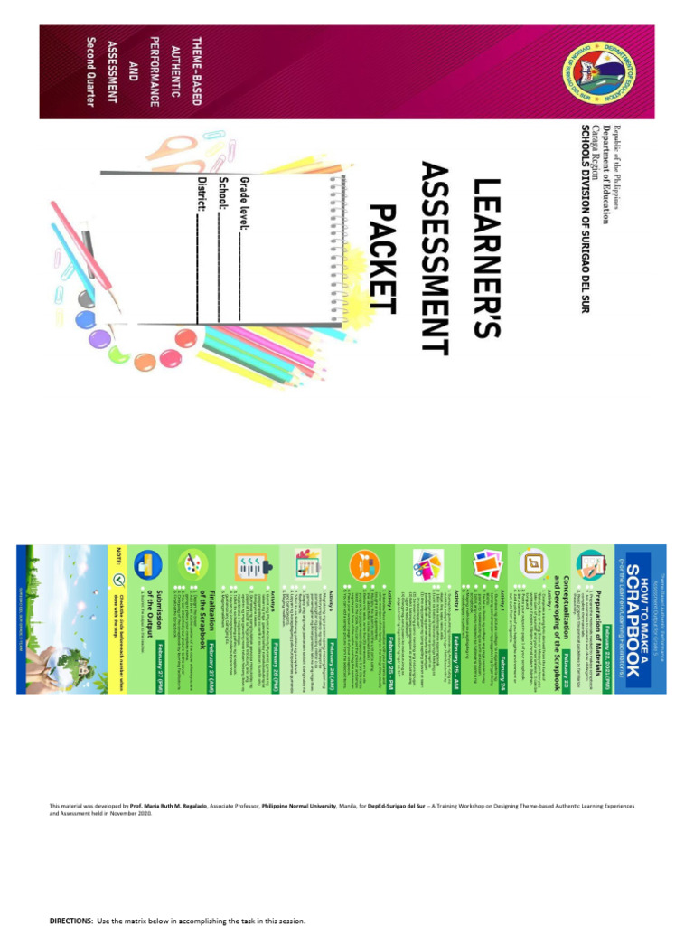 Learner - S Assessment Packet | PDF | Rubric (Academic) | Linguistics