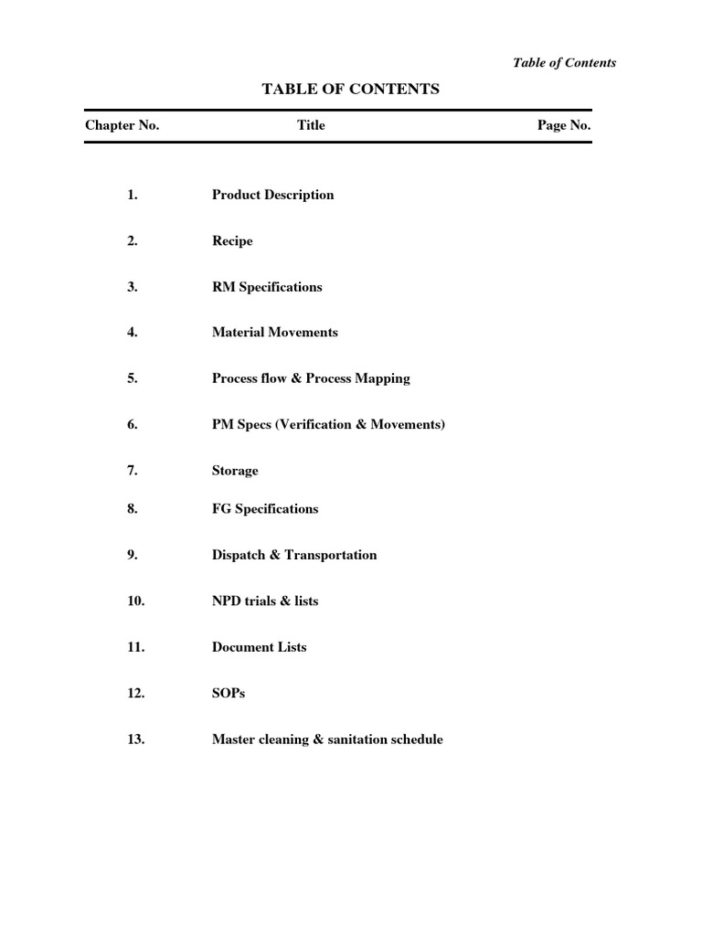 Arman - Master Control Document - Draft | PDF | Cooking | Food Ingredients