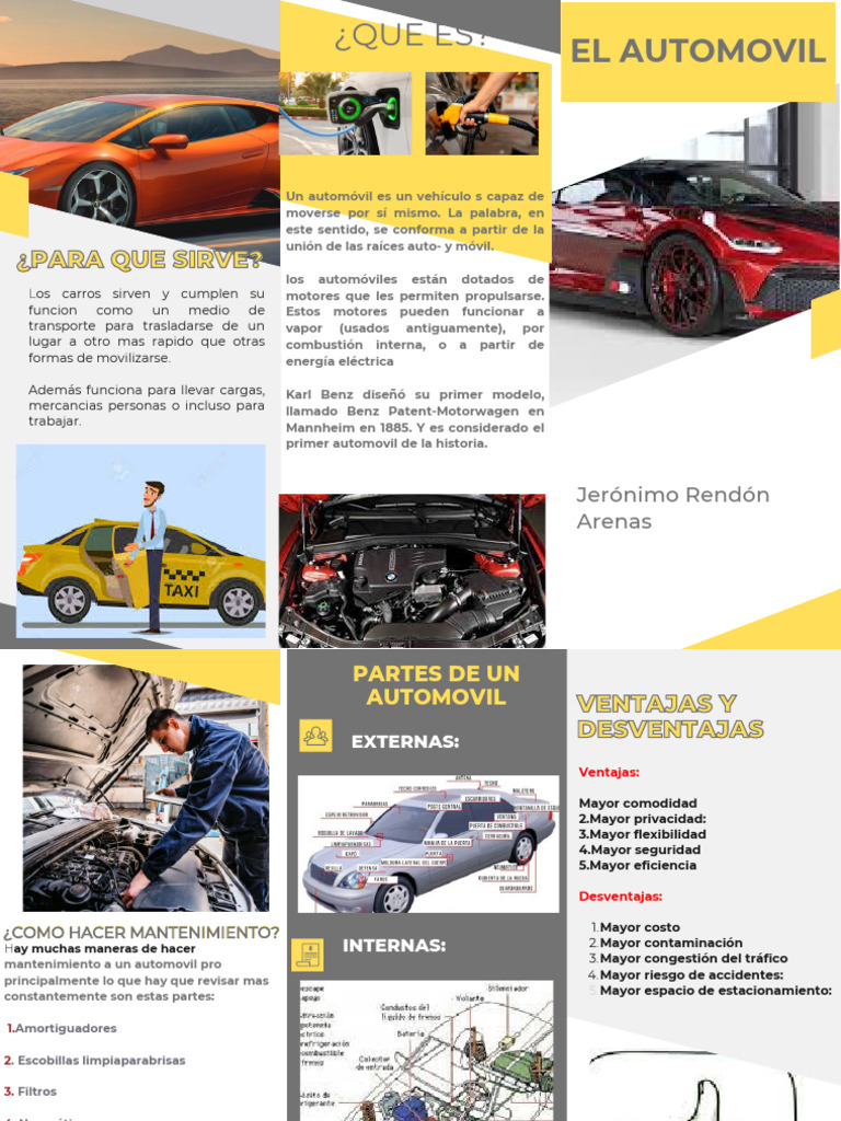 Partes y funcionamiento del automóvil | PDF | Coche | Motores