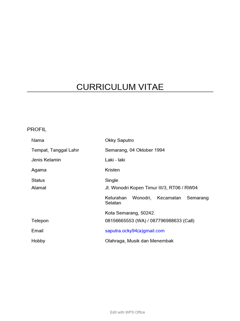 Contoh CV 4 | PDF