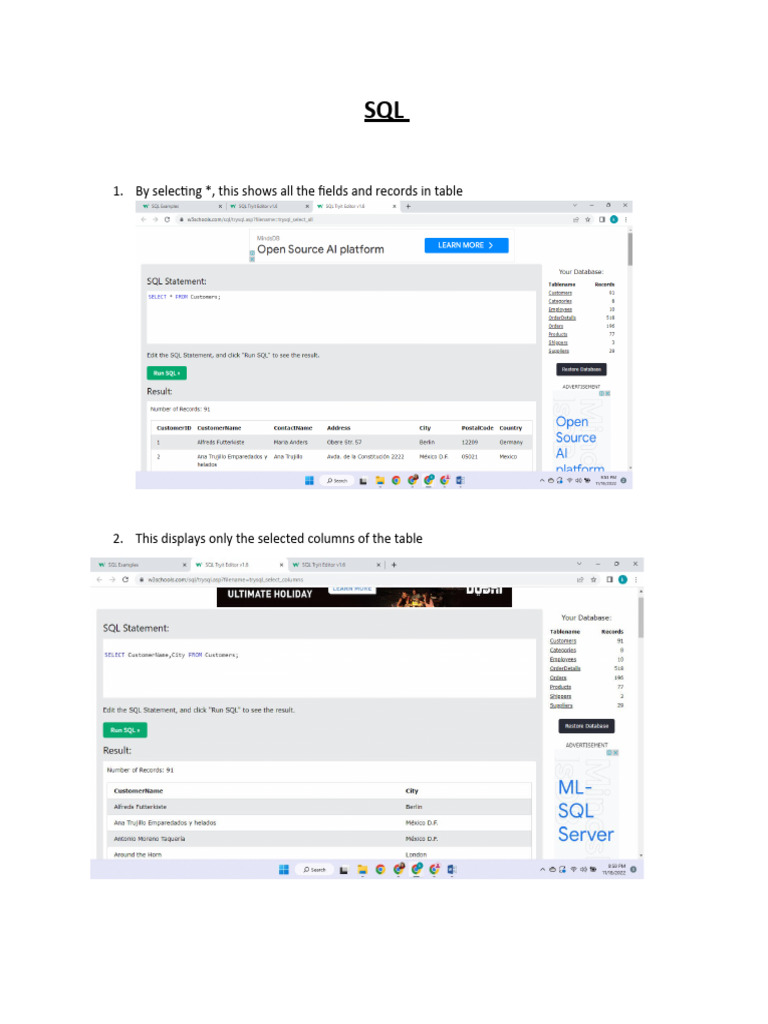 by Selecting, This Shows All The Fields and Records in Table | PDF | Data Management ...
