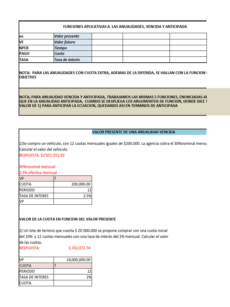 PRACTICA LABORATORIO ANUALIDADES | PDF | Interés | Tasas de interés