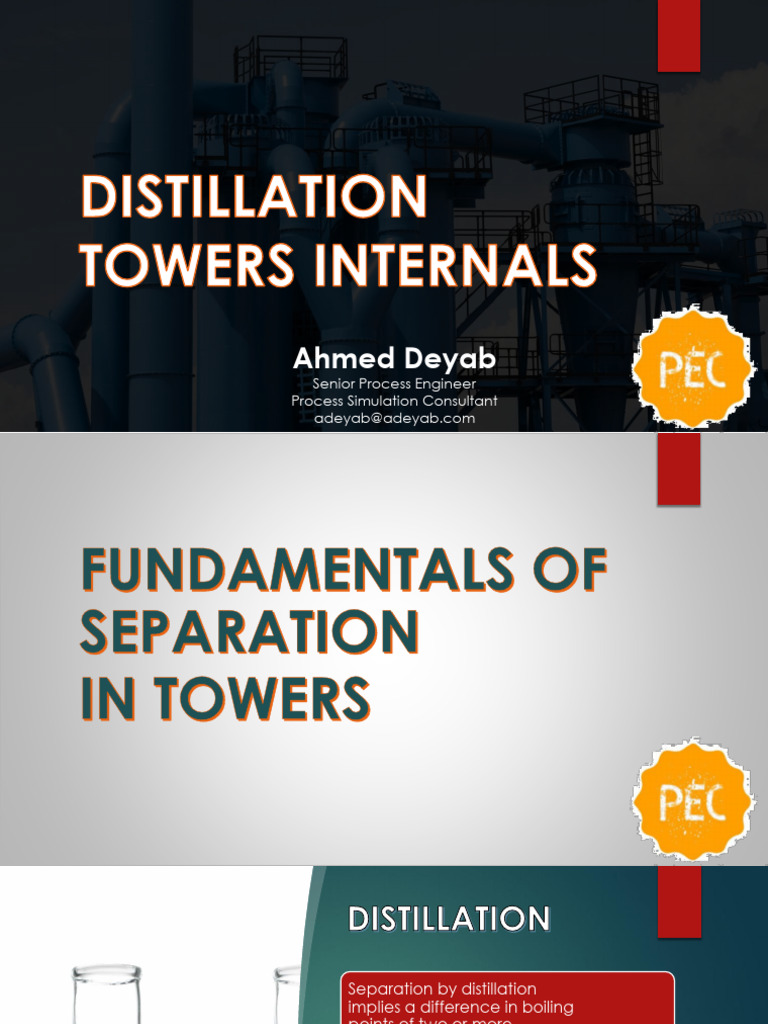 Distillation Tower Internals | PDF | Distillation | Gases
