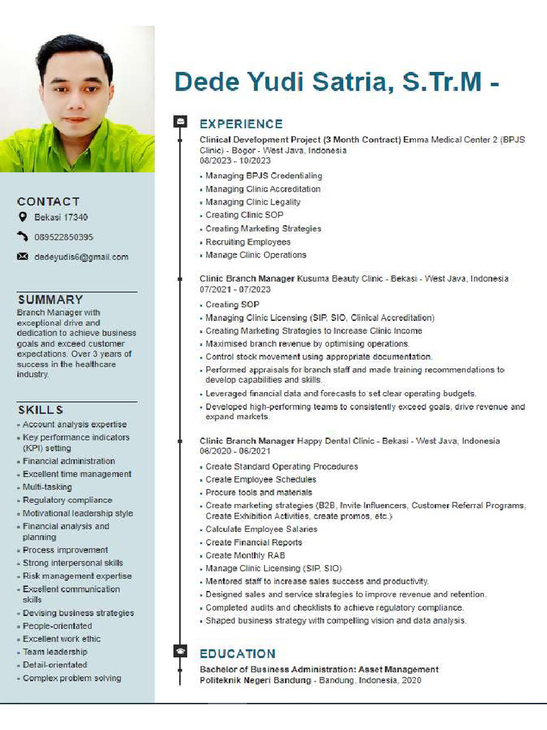 CV Dede Yudi Satria | PDF