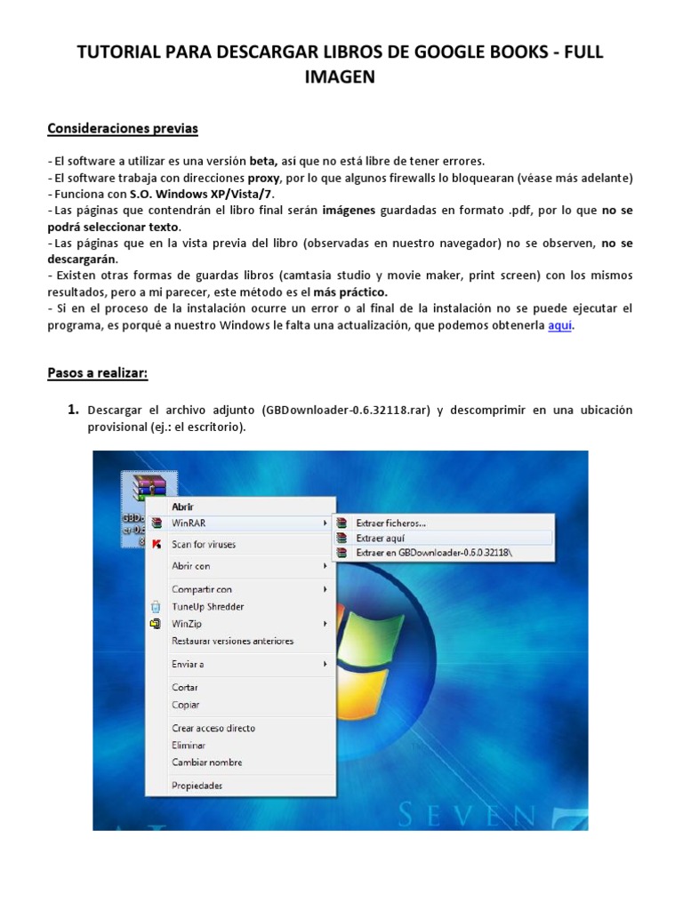 Tutorial para Descargar Libros de Google Books | PDF | Windows 7 ... Tutorial para Descargar Libros de Google Books | PDF | Windows 7 ...
