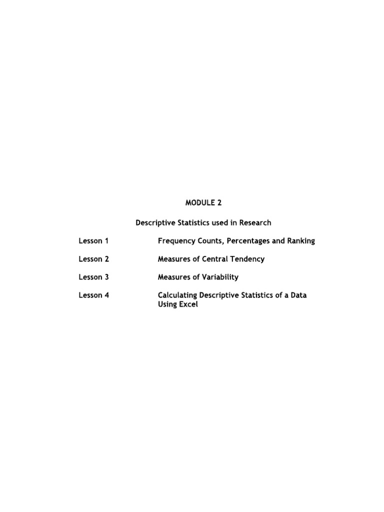 Module 2 Advanced Statistics Pdf
