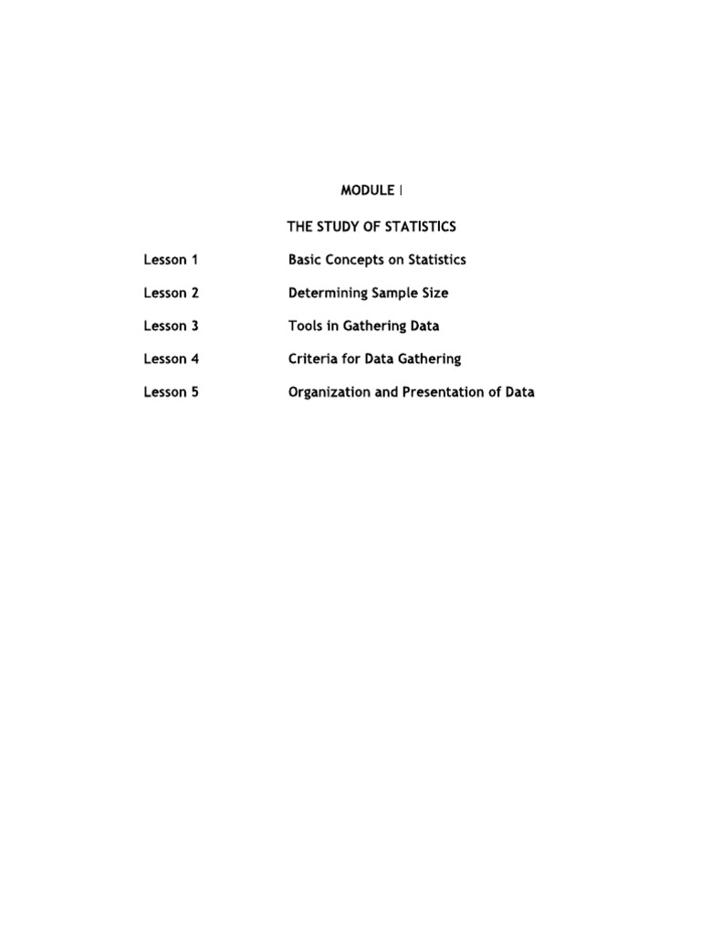 Module 1 Advanced Statistics | PDF
