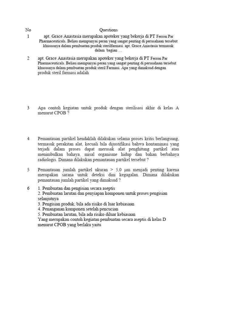 Kelompok 22 - Aspek Steril - Cpob | PDF | Sains & Matematika | Teknologi & Rekayasa
