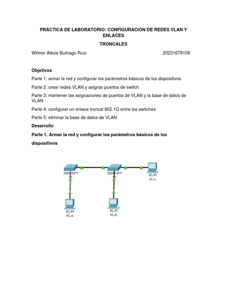 Configuración de Redes VLAN y Troncales | PDF | Red de computadoras ...
